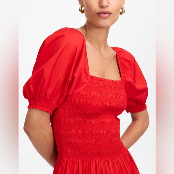 Madewell | Dresses | Nwt Madewell Smocked Puff Sleeve Midi Dress In ...